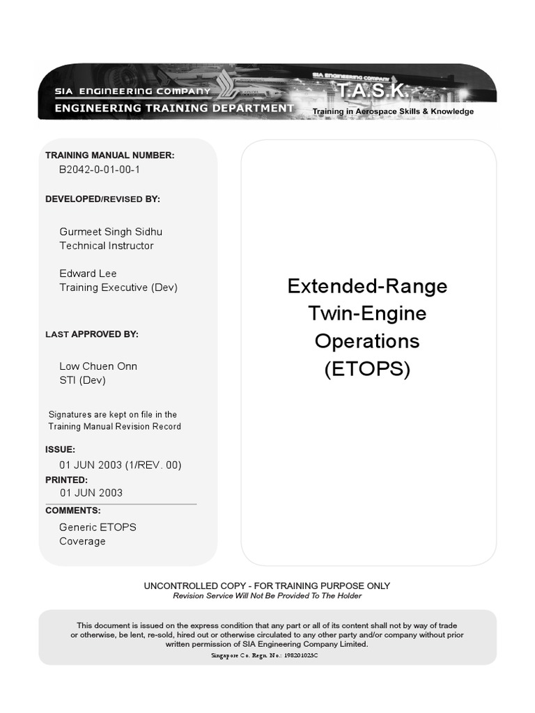 ETOPS Training | PDF | Reliability Engineering | Federal Aviation ...