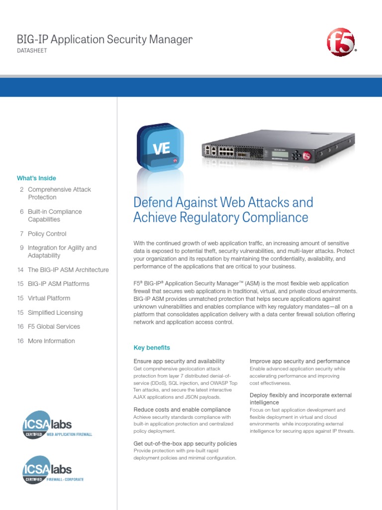 Big Ip Application Security Manager Ds PDF | PDF | Denial Of Service Attack | Computer Security