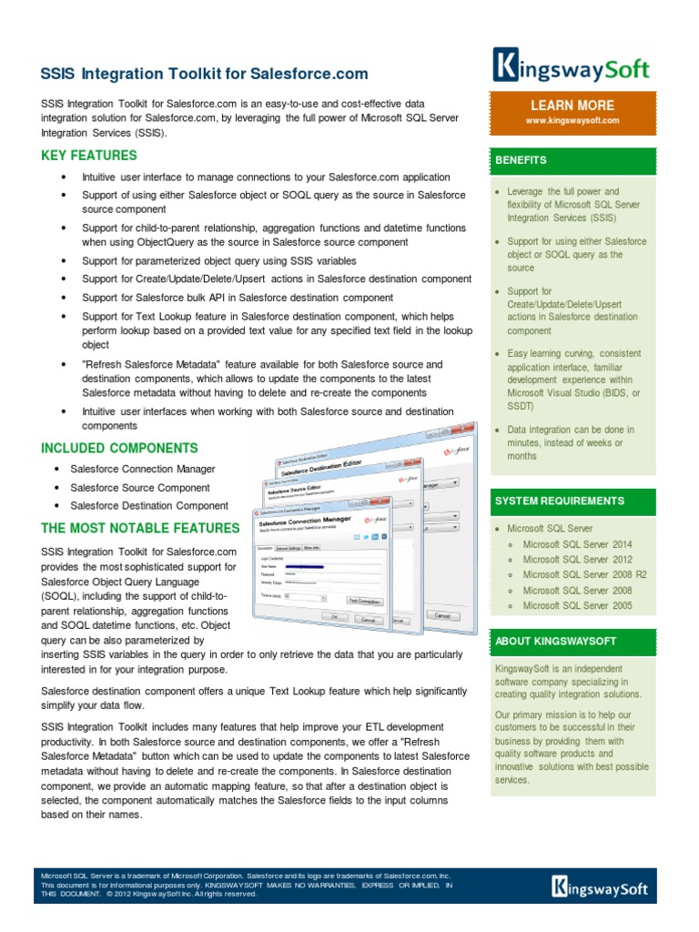 SSIS Integration Toolkit For Salesforce | PDF | Salesforce.Com ...