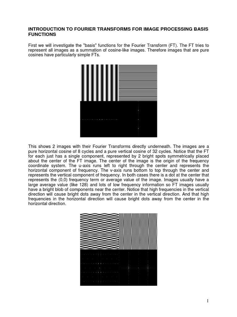 Fourier Transforms For Image Processing | PDF | Fourier Transform ...