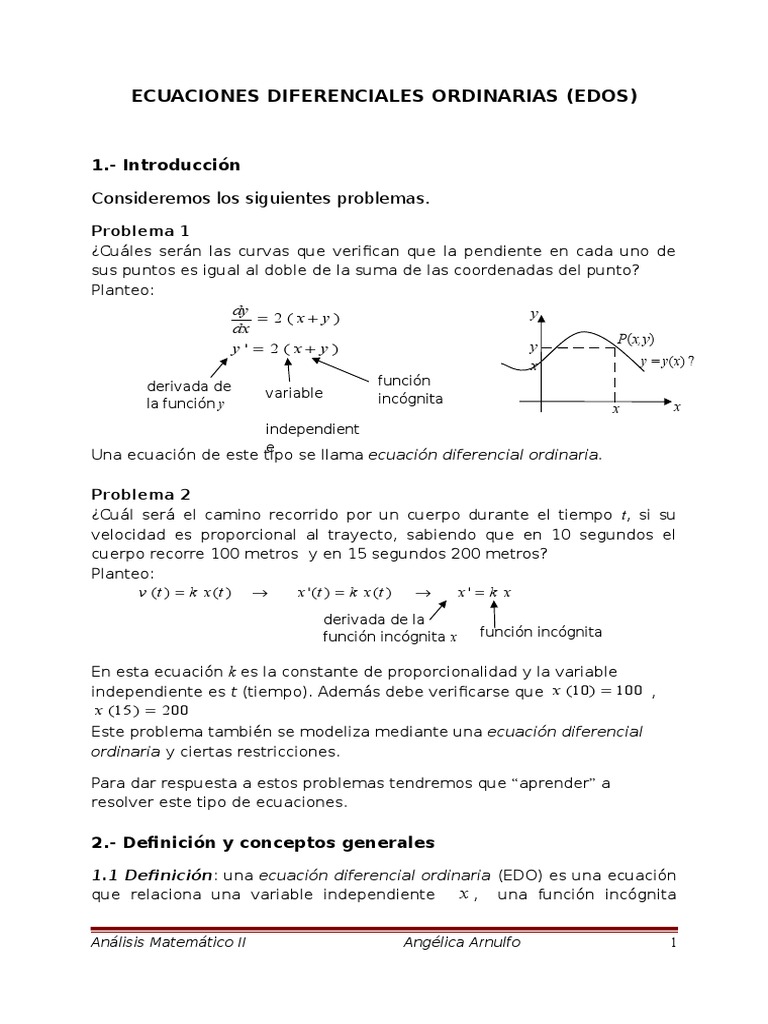 ECUACIONES DIFERENCIALES ORDINARIAS.doc | Ecuaciones diferenciales ...