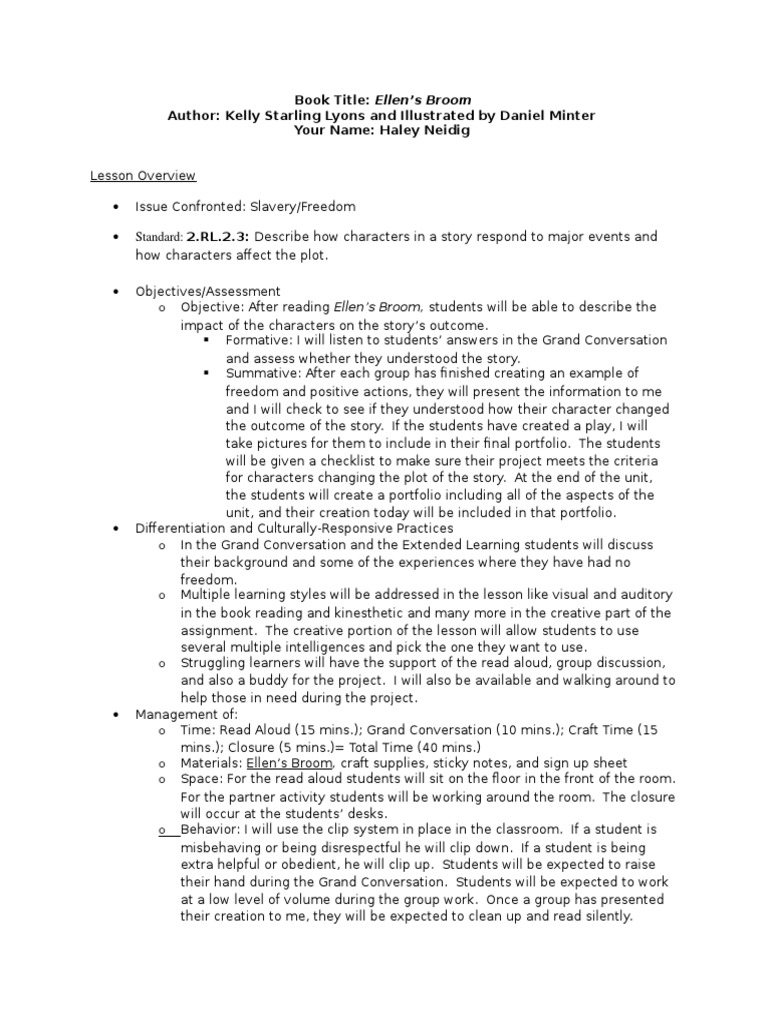Read Aloud Lesson Plan | PDF | Educational Assessment | Educational ...