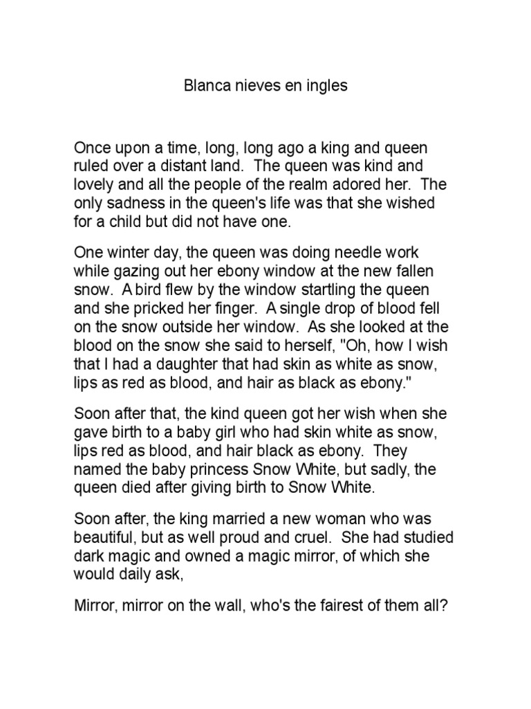 Blanca Nieves en Ingles | PDF | Snow White