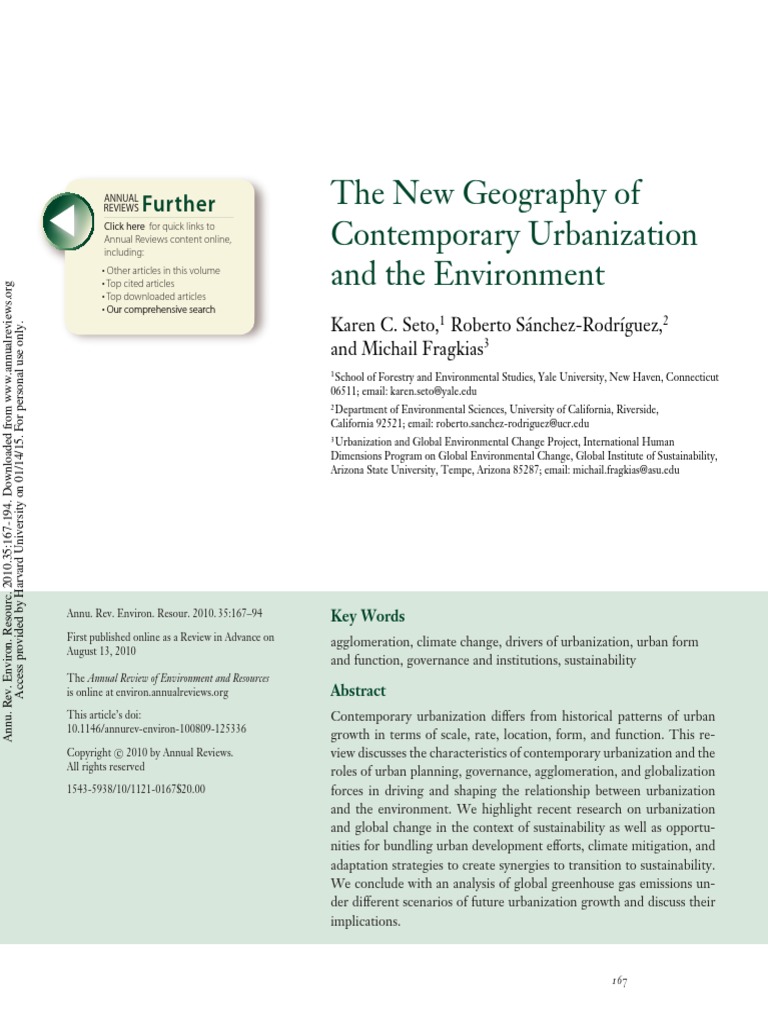 The New Geography of Contemporary Urbanization and The Environment ...