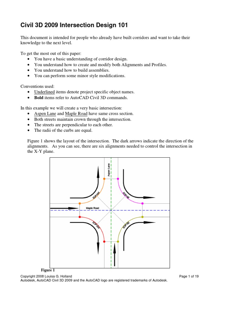 Civil 3d 2009 Intersection Design 101 | PDF | Auto Cad | Autodesk