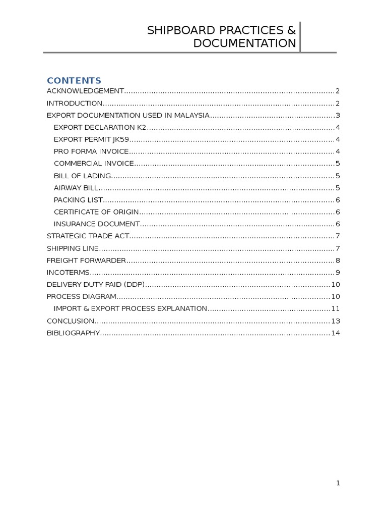 Ship Practice & Documentation | PDF | Cargo | Pro Forma