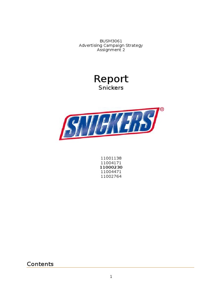 Snickers | PDF | Target Audience | Brand