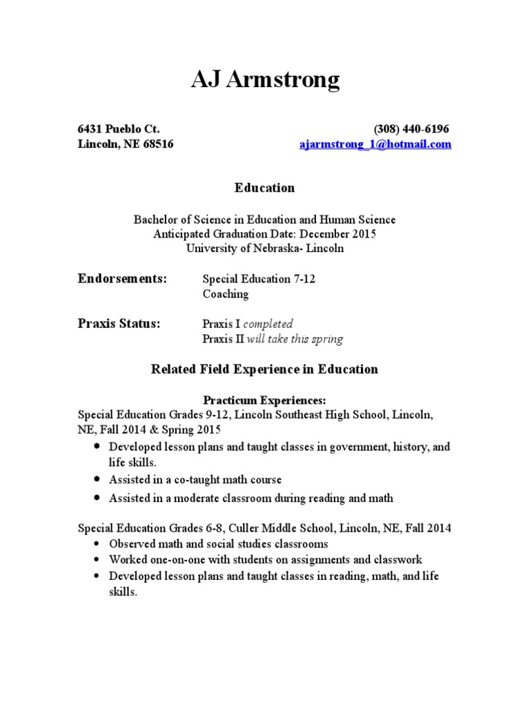 Resume Spring 2015 | PDF