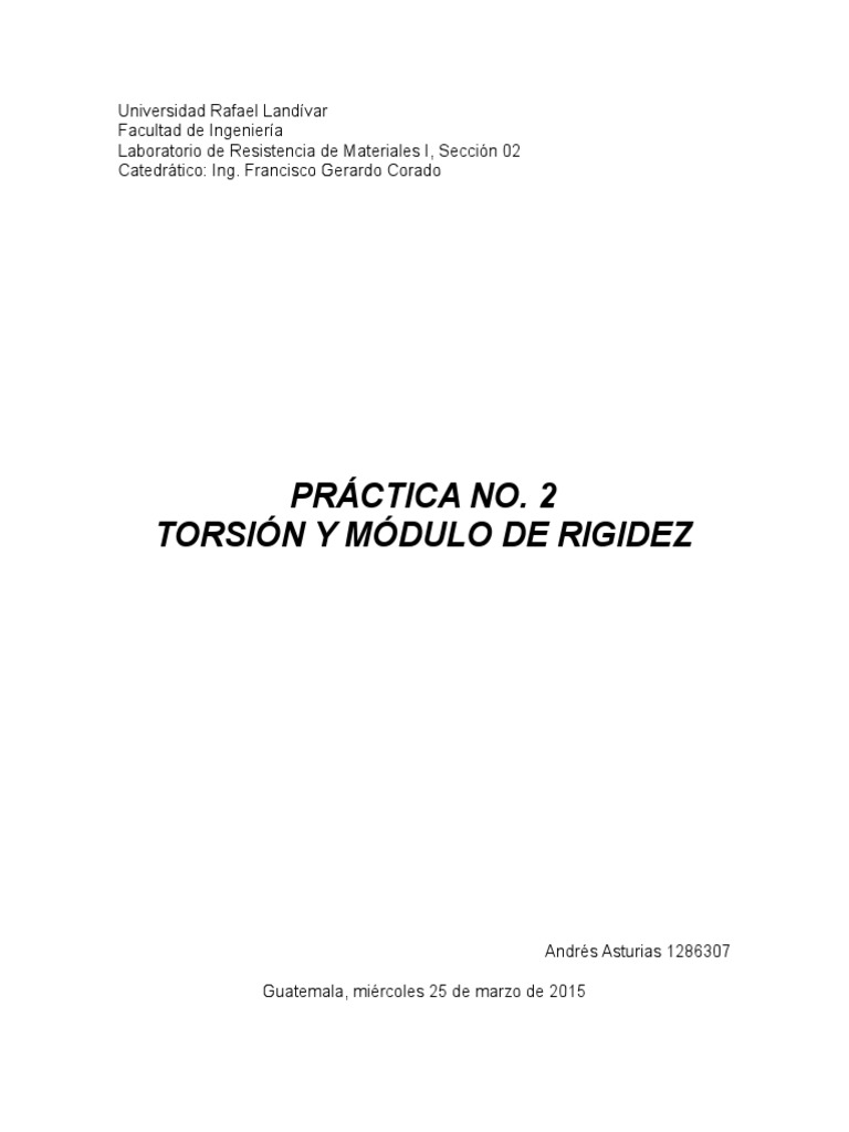 Torsión y Módulo de Rigidez | PDF | Resistencia de materiales | Rigidez