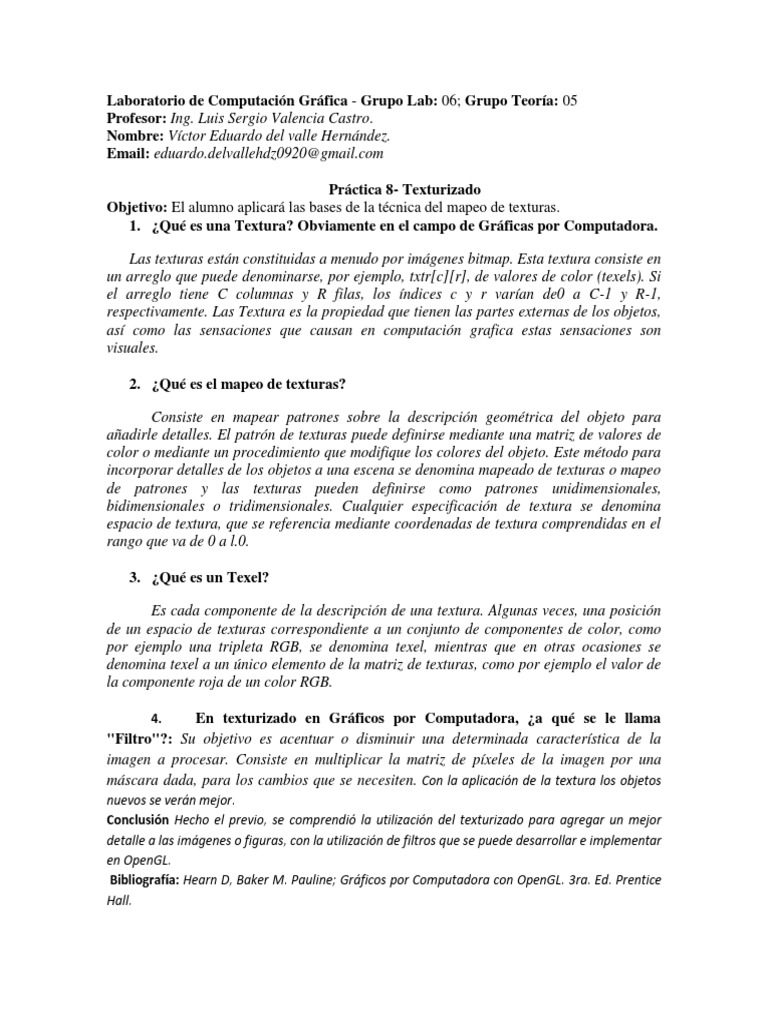 Previo practicaCG8 | PDF | Gráficos de computadora | Mapeado de texturas
