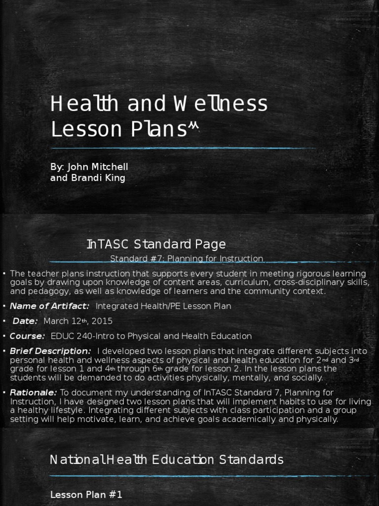 Integrated Health Education Lesson Plans | PDF | Lesson Plan | Health ...