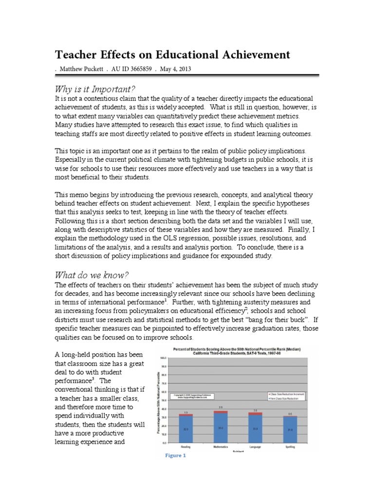 Teacher Effects On Educational Achievement | PDF | Multicollinearity ...