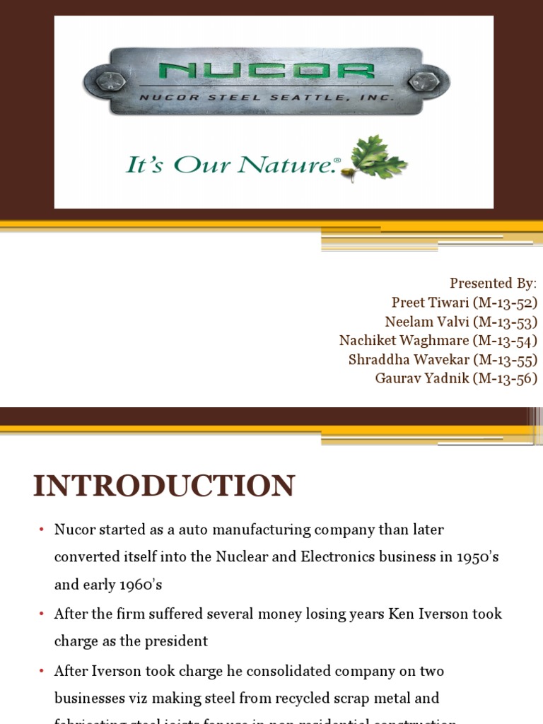 Nucor (MCS) | PDF | Strategic Management | Mergers And Acquisitions