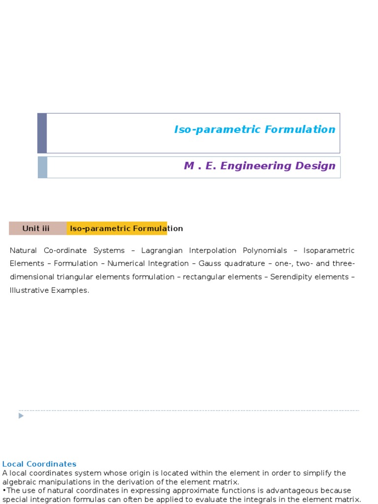 Chapter 2 Isoparametric Element | PDF | Integral | Finite Element Method