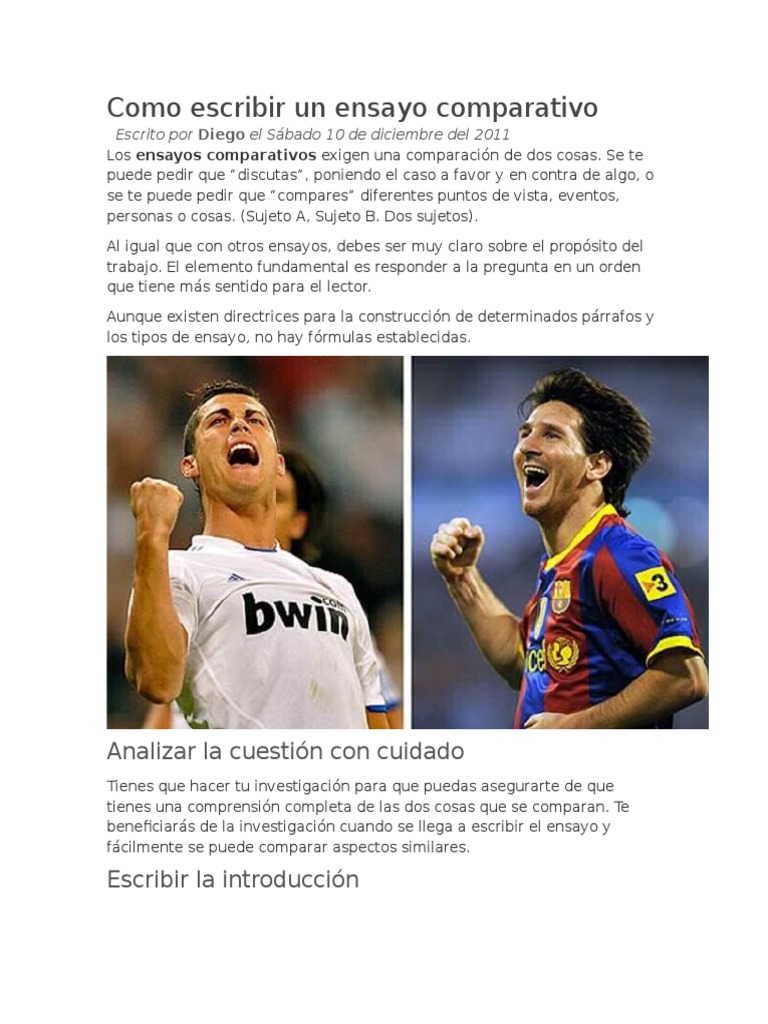 Como Escribir Un Ensayo Comparativo | PDF | Lionel Messi | Ensayos