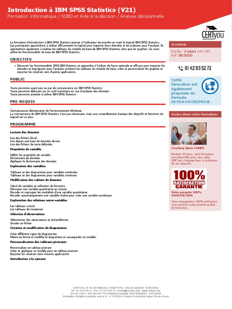 0G502G Formation Introduction A Ibm Spss Statistics v21 PDF | PDF ...