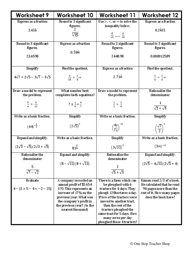 4 Math HW (Basic Arithmetic) | PDF