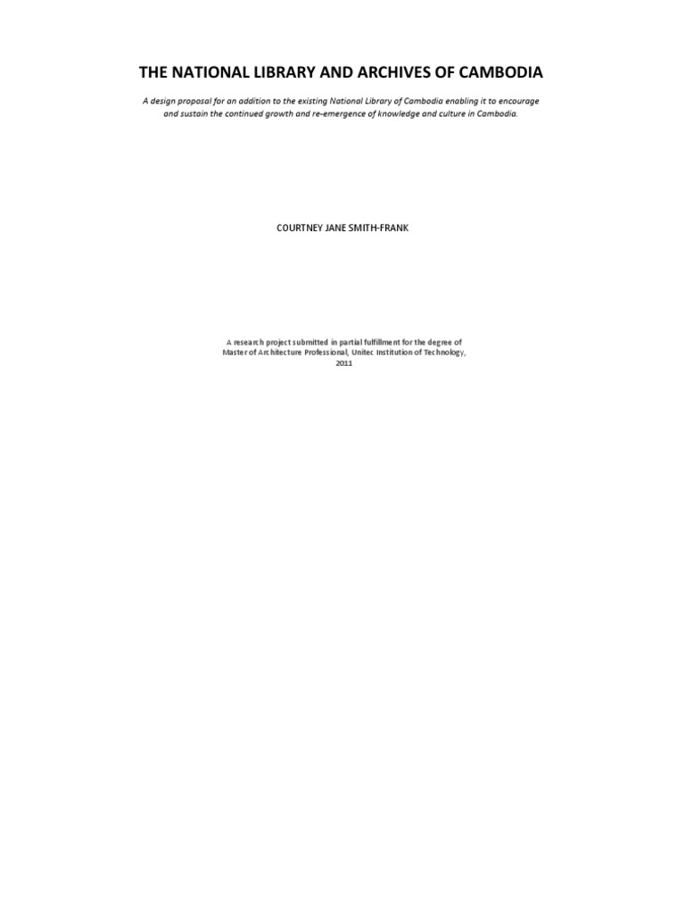 The National Library and Archives of Cambodia | PDF | Phnom Penh | Cambodia