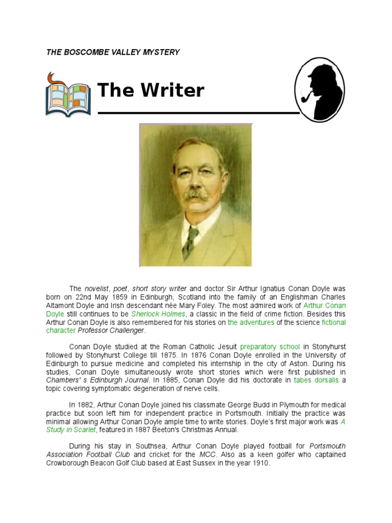 Boscombe Valley Mystery Overview | PDF | Arthur Conan Doyle | Sherlock ...