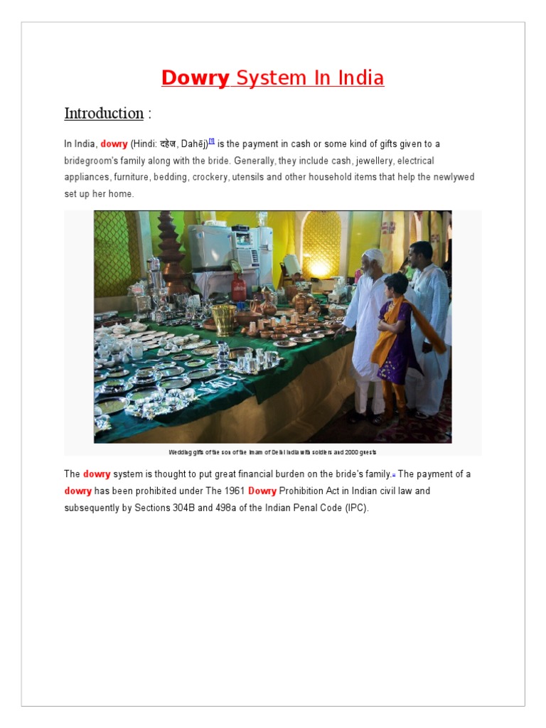 Dowry System in India | PDF | Marriage | Family