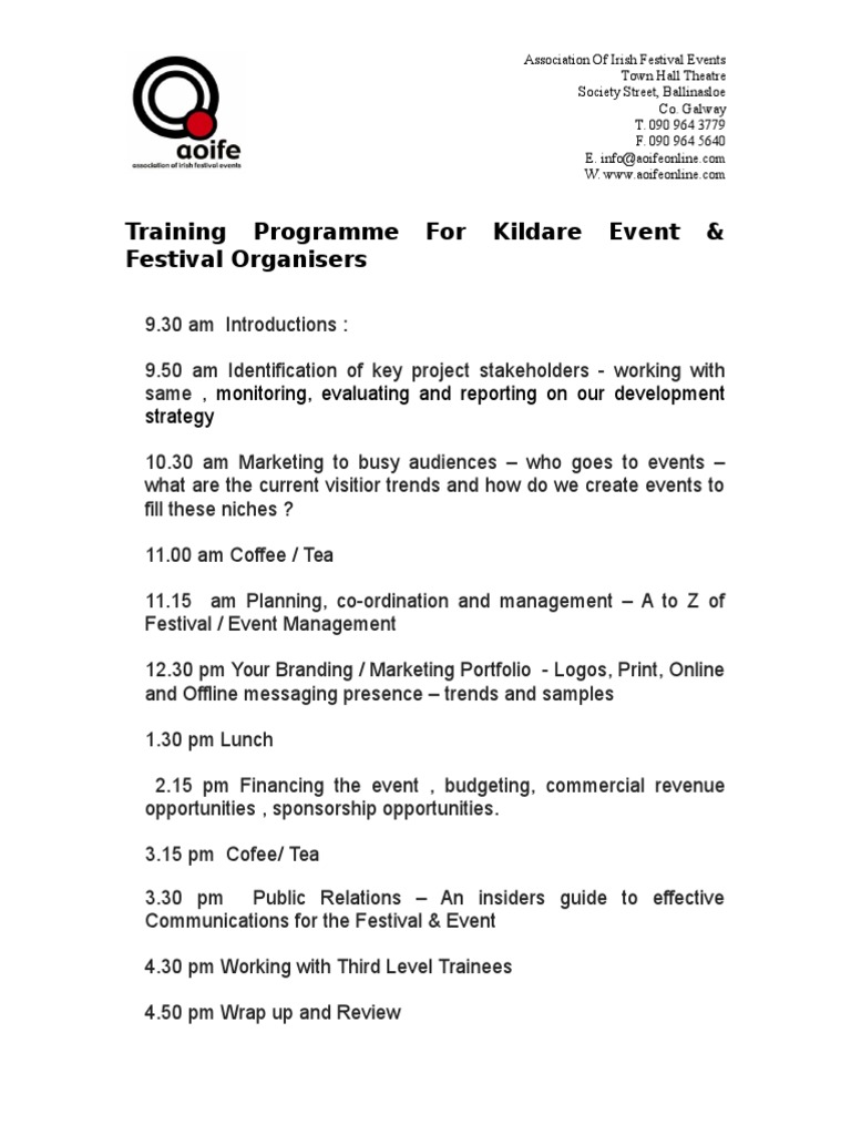 Event Management Training Programme | PDF