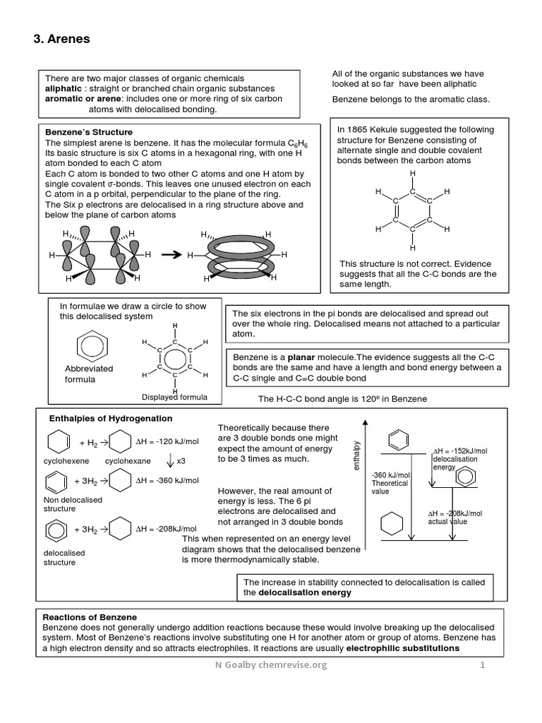 3 Arenes | PDF | Chemical Bond | Benzene