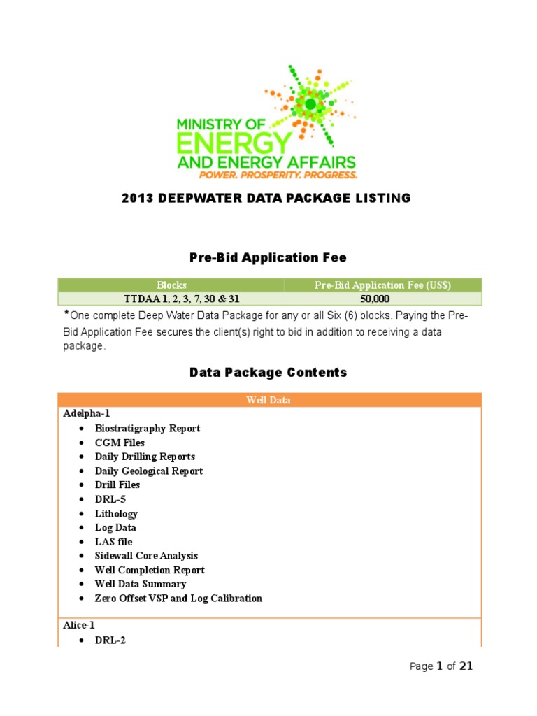 2013 Deepwater Data Package Overview | PDF | Geology | Geotechnical ...