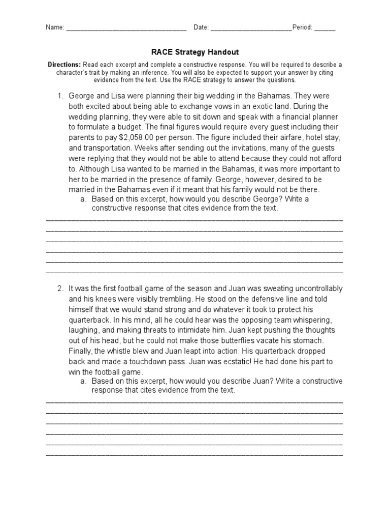 Race Strategy Handout | PDF