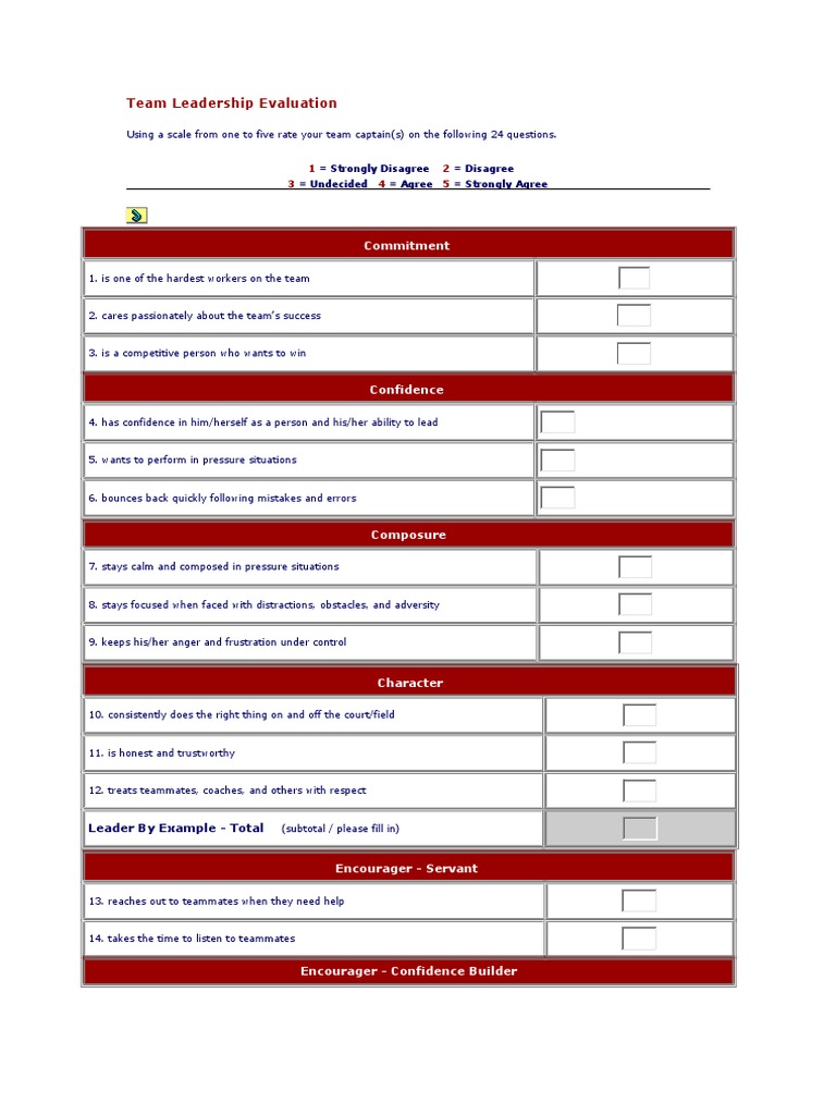 Team Leadership Evaluation | PDF