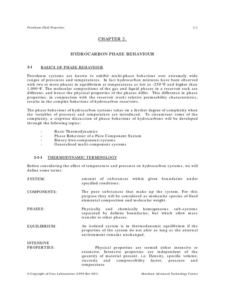 PVT (Hydrocarbon Phase Behaviour) | Download Free PDF | Phase (Matter ...