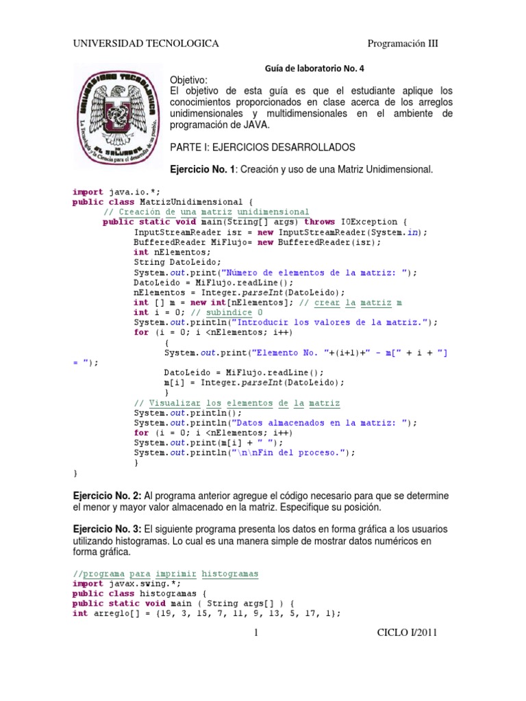 Ejercicios de Programacion Java | PDF | Estructura de datos de matriz ...