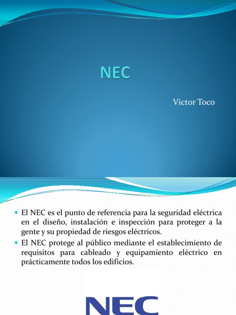 Presentación Sobre El Funcionamiento de La NEC | PDF | Electricidad ...
