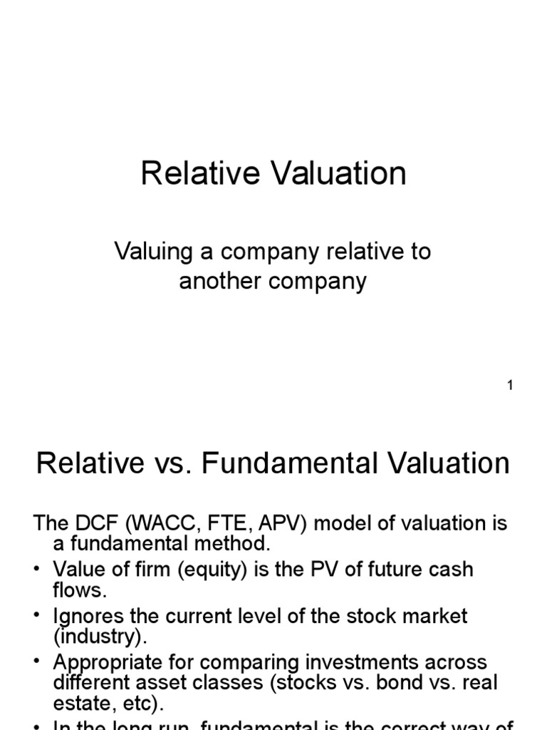 Relative Valuation | PDF | Valuation (Finance) | Stocks