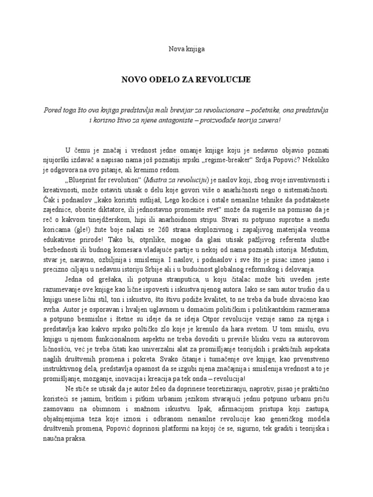 Blueprint For Revolution, Prikaz Knjige | PDF