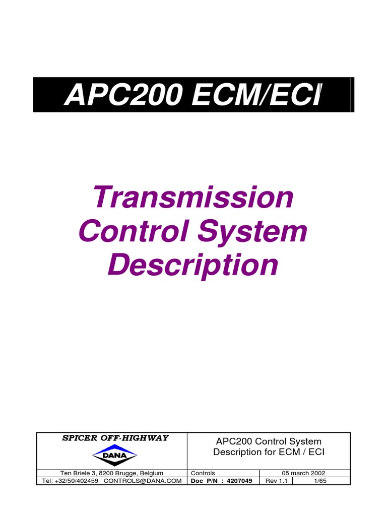 APC 200 Servicemanual | Manual Transmission | Transmission (Mechanics)
