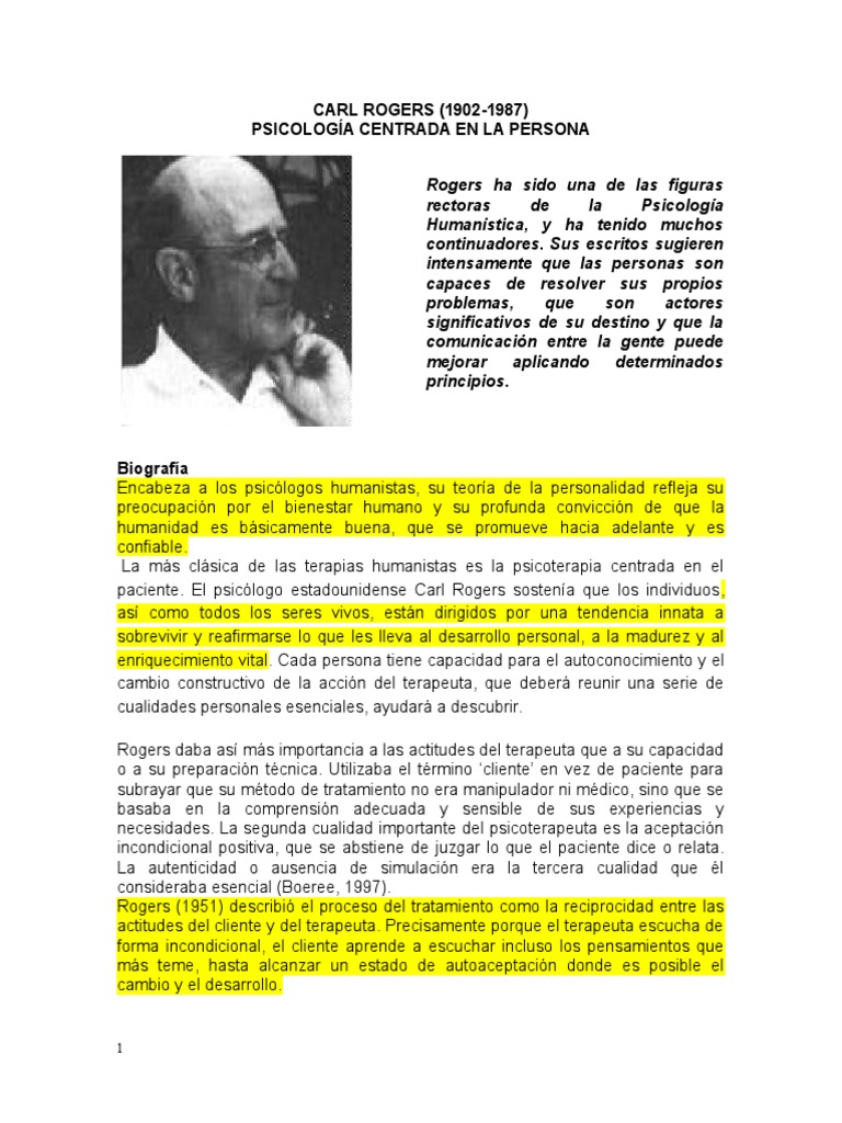 Carl Rogers | Sicología y ciencia cognitiva | Psiquis (Psicología)