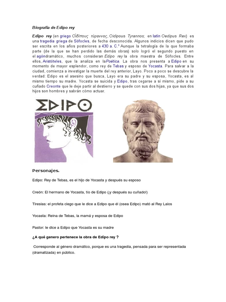 Biografia de Edipo Rey