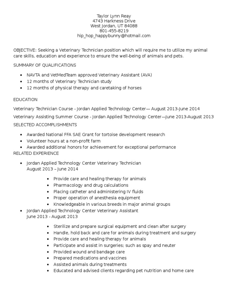 Taylors Resume | PDF