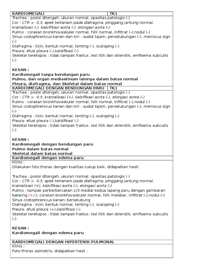 Ekspertise Ro Thorax Kardiomegali | PDF