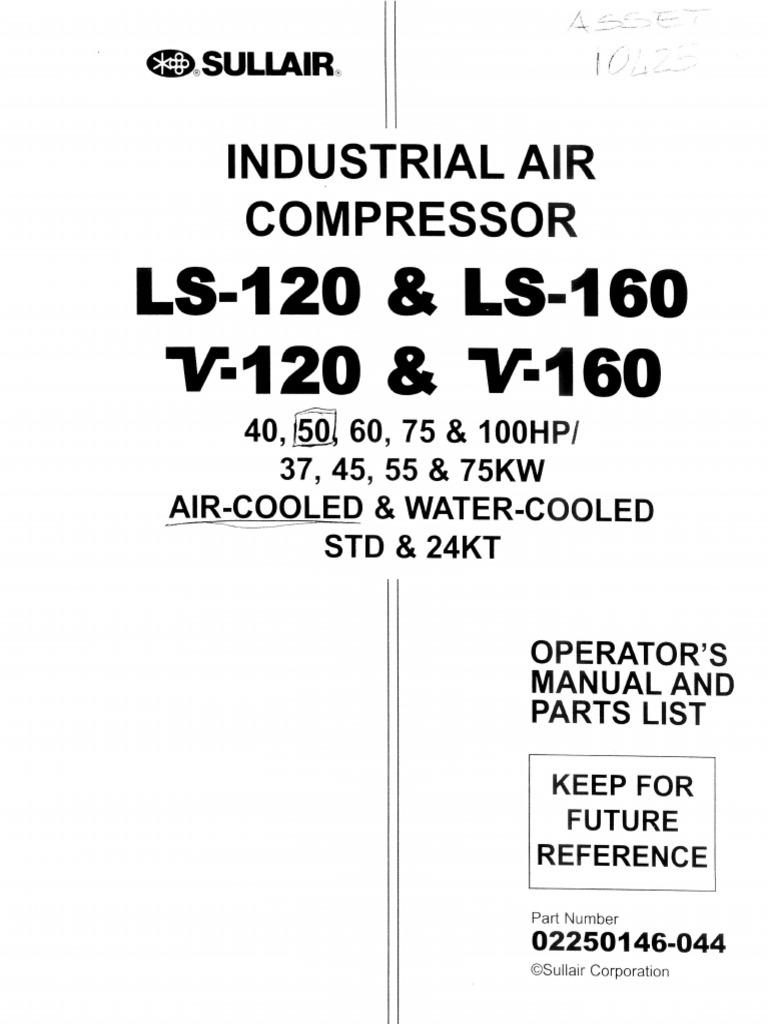 Sullair LS120 | PDF | Valve | Personal Protective Equipment