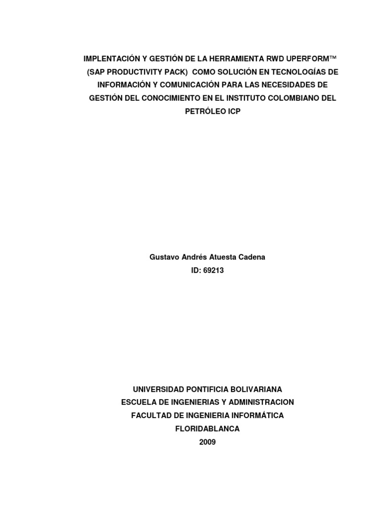 Implentación y Gestión de La Herramienta RWD Uperform™. (Sap ...