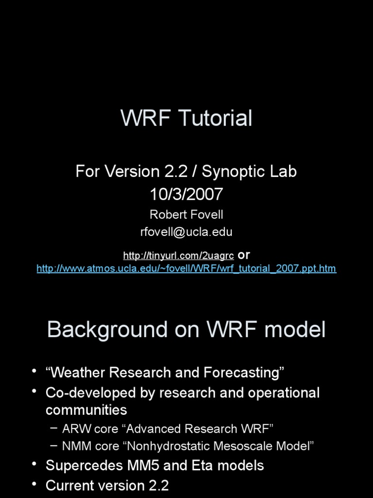 WRF Tutorial | PDF | Areas Of Computer Science | Meteorology