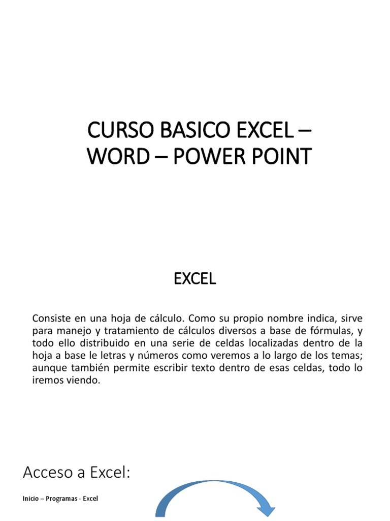 Curso Basico Excel - Word - Power Point | PDF | Microsoft PowerPoint ...