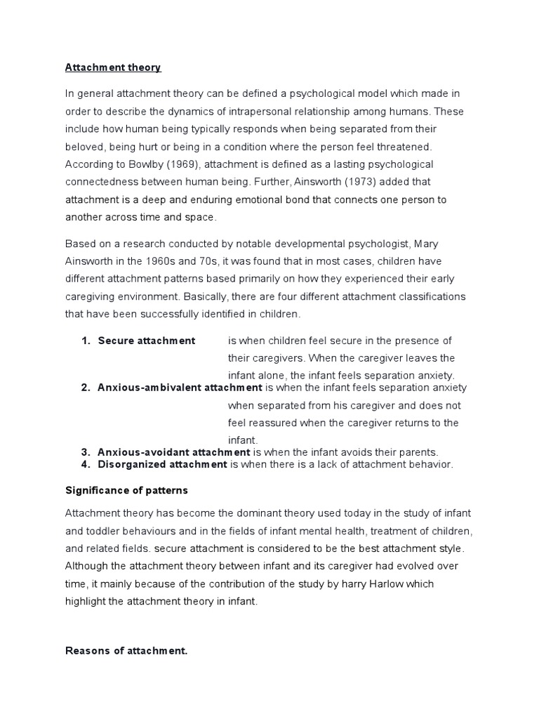 Introduction To Attachment Theory. | PDF | Attachment Theory | Science