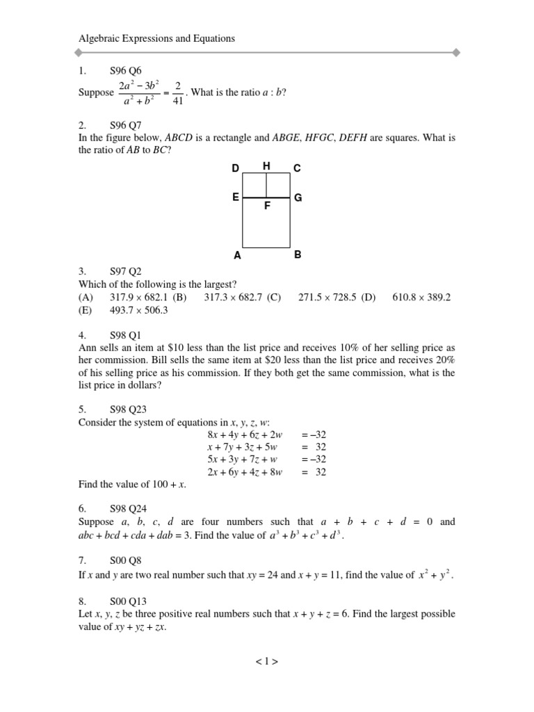 SMO Senior Questions 95-00 (Selected) | PDF | Triangle | Geometry