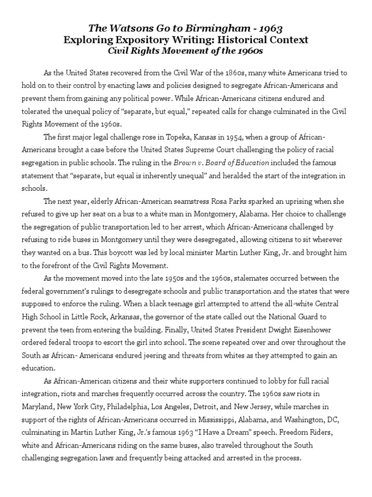 Civil Rights Movement | PDF | African American Civil Rights Movement ...