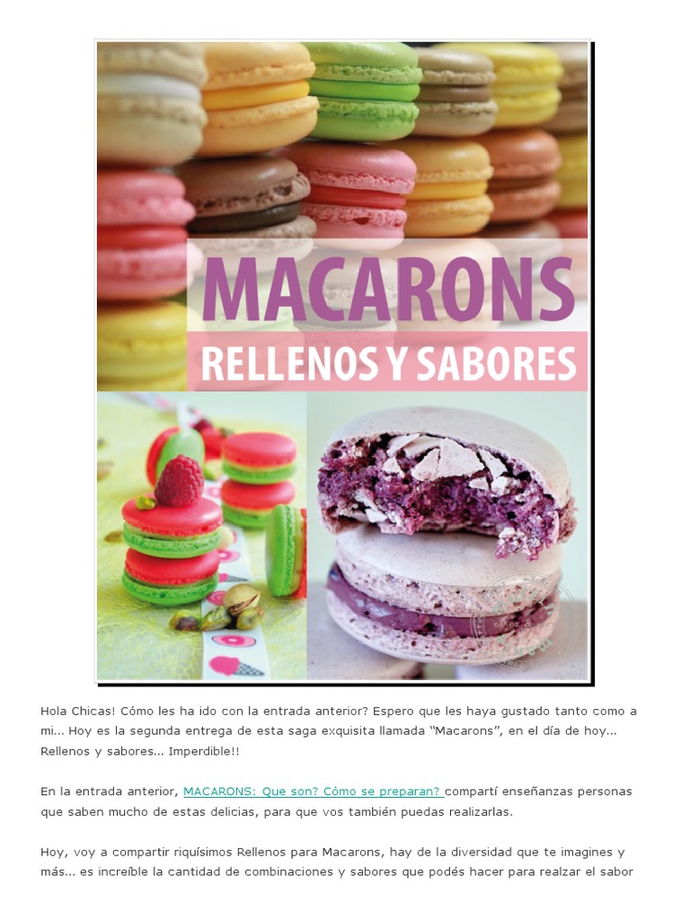 MACARONS - Rellenos y Sabores | PDF | Macarrón | Chocolate