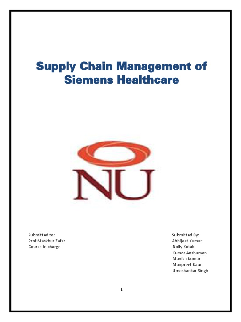 SCM Project-Siemens | PDF | Supply Chain Management | Supply Chain