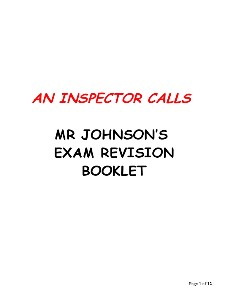 An Inspector Calls Revision Booklet Higher 13xmb6p | PDF