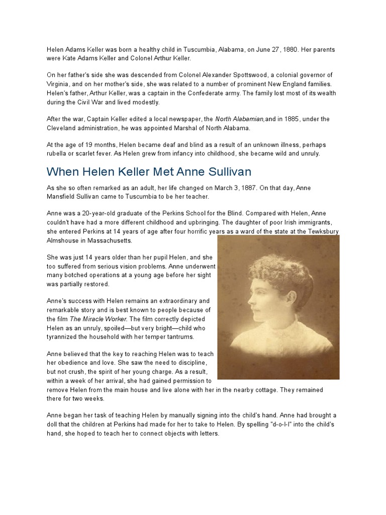Essay | PDF | Helen Keller